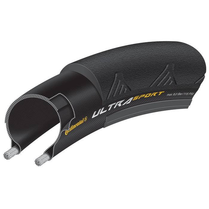 Continental Continental Ultra Sport II Tire 27x1 1 8 Steel Bead Black