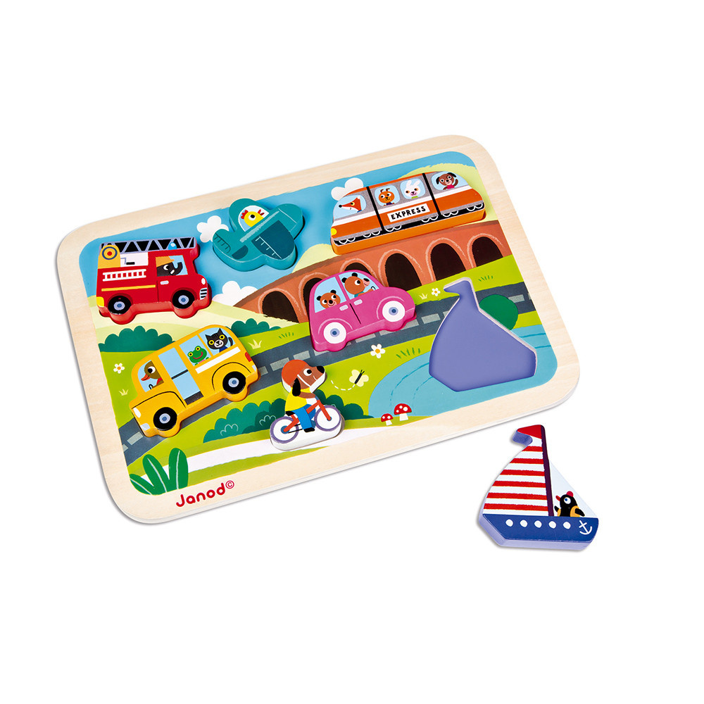 CASSE-TÊTE 7 MORCEAUX - VÉHICULES - La Petite Penderie