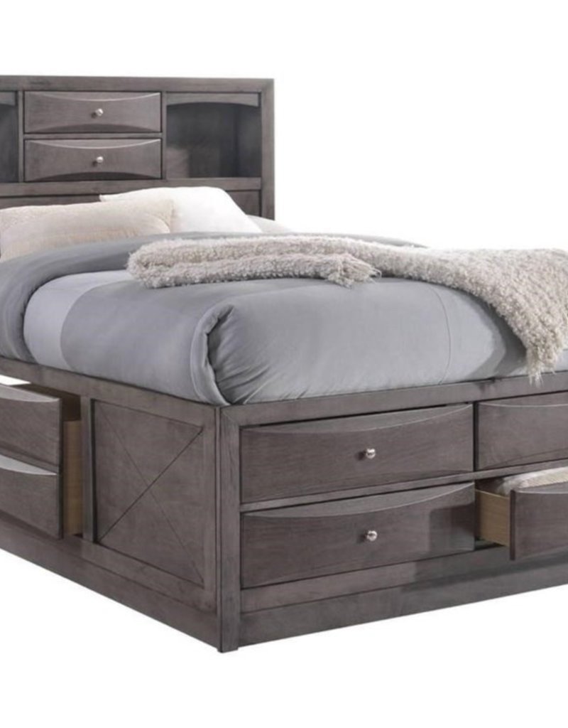 Emily King Storage Bed: Grey - R&B Furniture Emily King Storage Bed: Grey - R&B Furniture