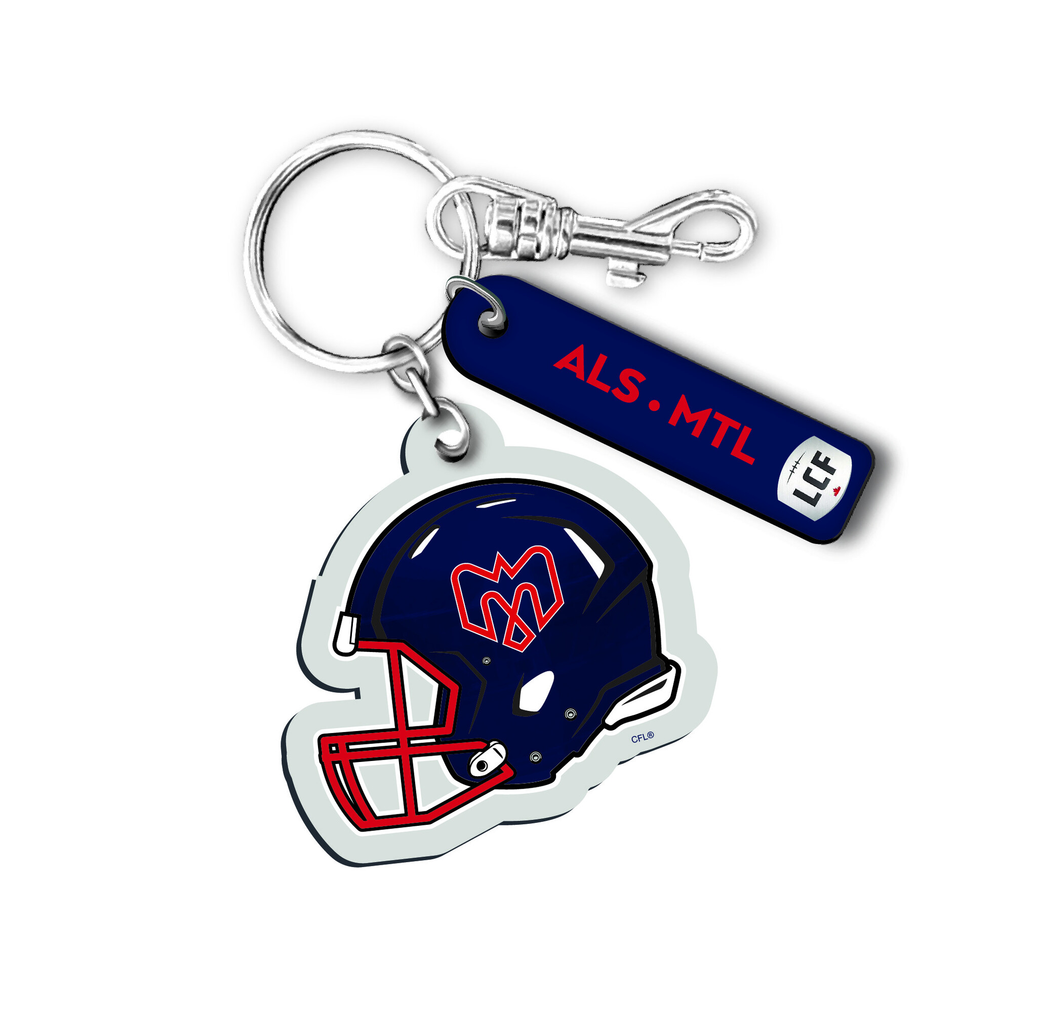 DOUBLE SIDED HELMET KEYCHAIN - Montreal Alouettes