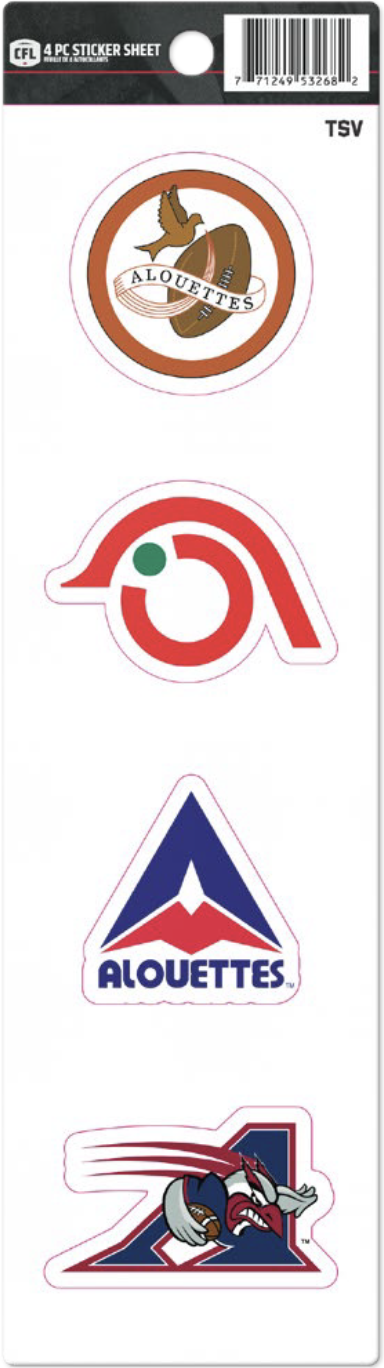 4 PACK STICKER SET - Montreal Alouettes