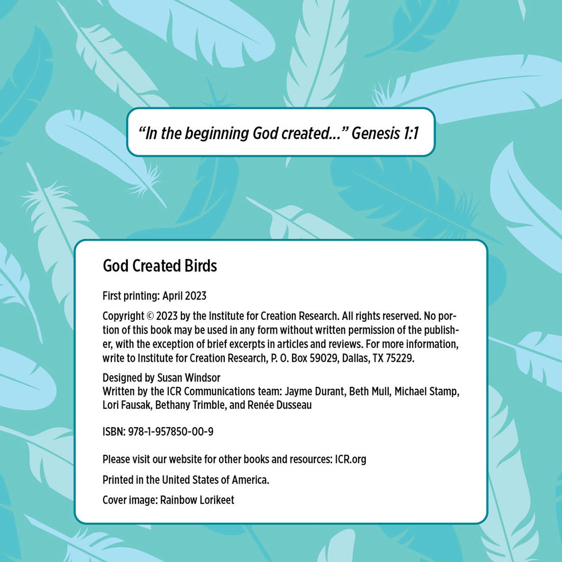 God Created Birds - Institute for Creation Research