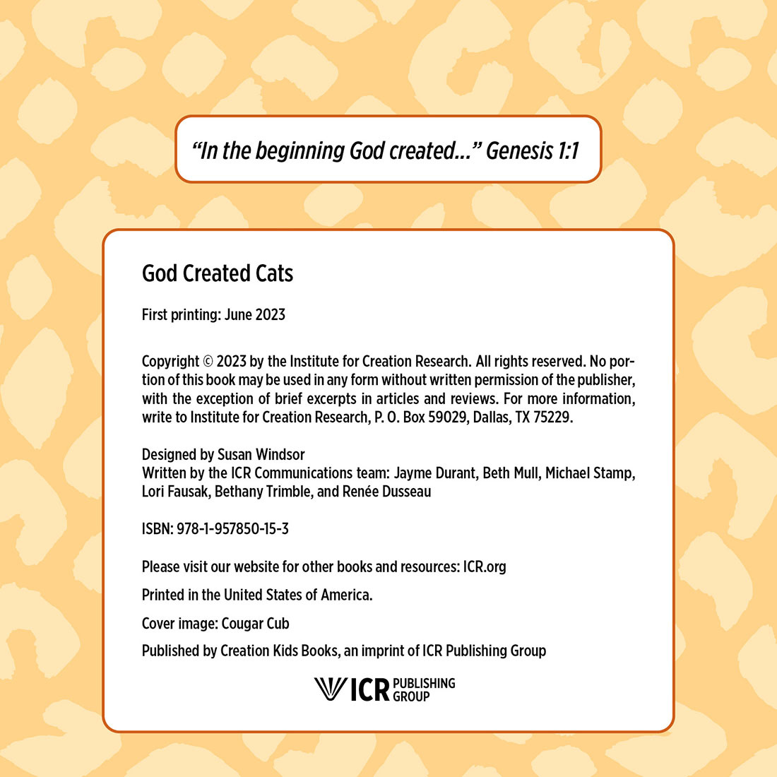 God Created Cats - Institute for Creation Research