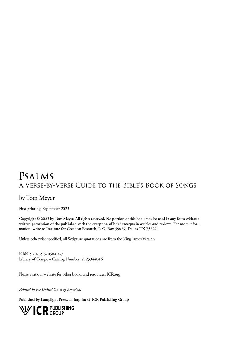 Psalms: A Verse by Verse Guide - Institute for Creation Research