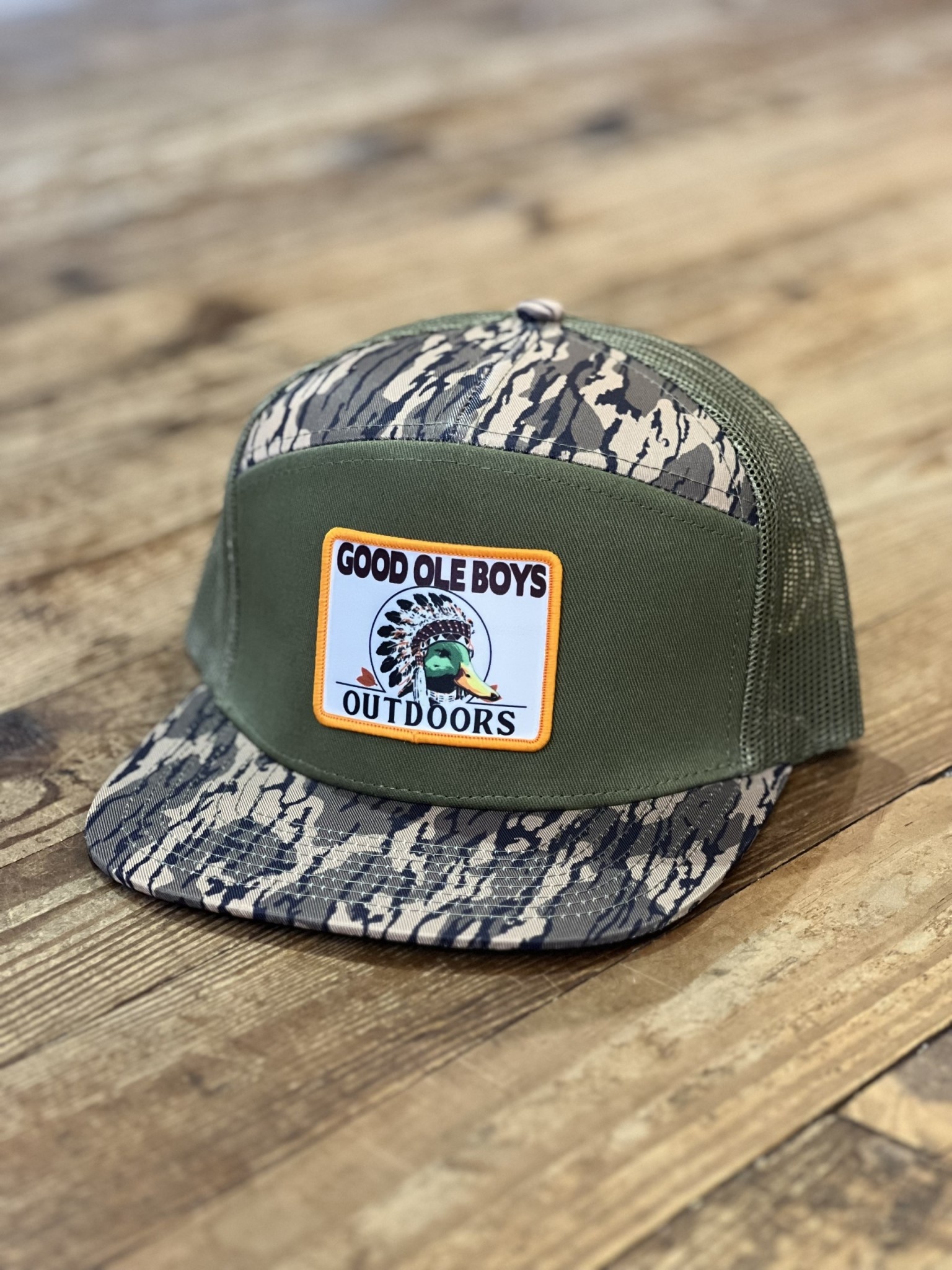 Good Ole Boy 7 Panel Red Man Patch Bottomland Hat - Papa's General Store