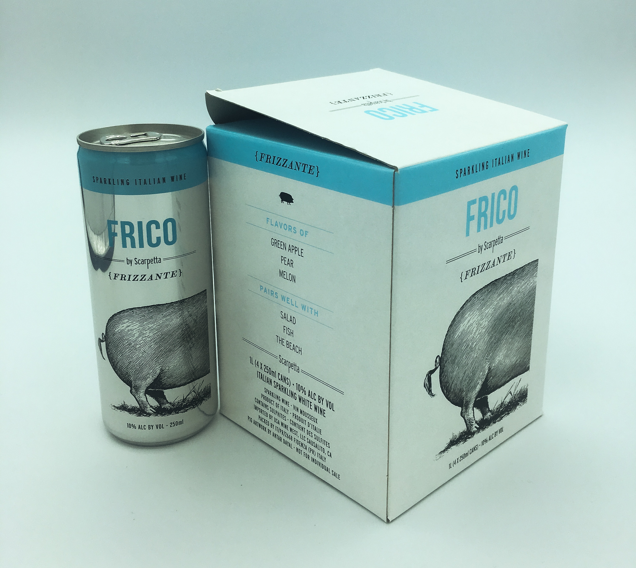 SCARPETTA FRICO SPARKLING FRIZZANTE 250ML 4PK CANS - Grapes & Grains