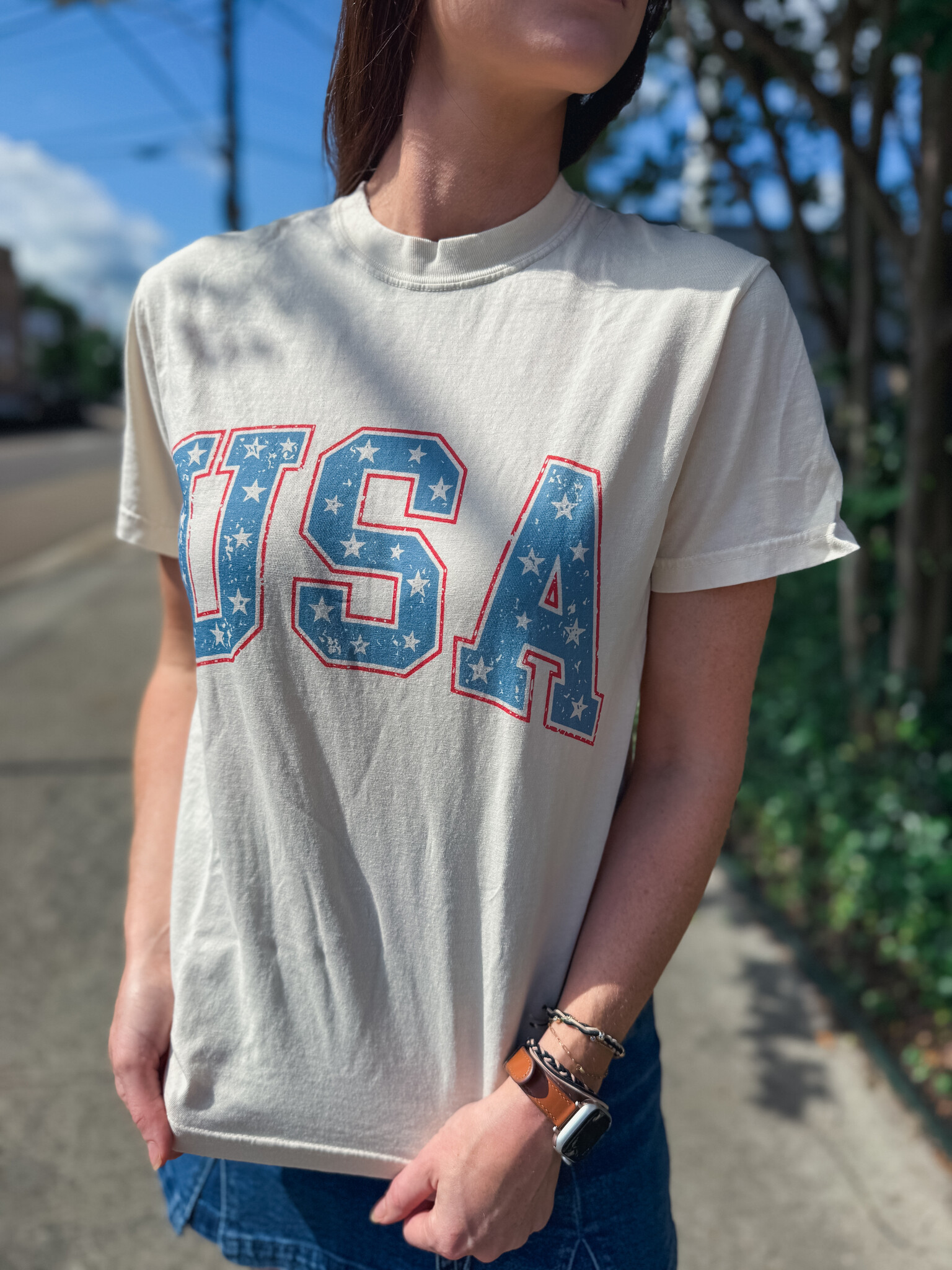 Usa Stars Graphic Tee C078 - Diamond T Outfitters