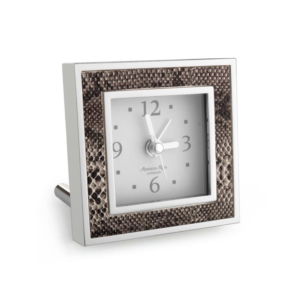 Alarm Clock - Square - Natural Snake & Silver - Maze Home Store