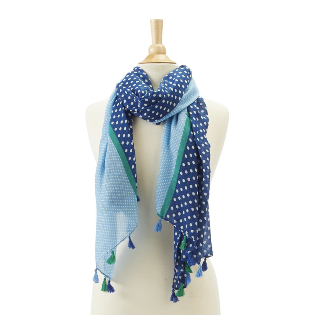 MH Scarf - Polka Dot with Tassels - - Maze Home Store