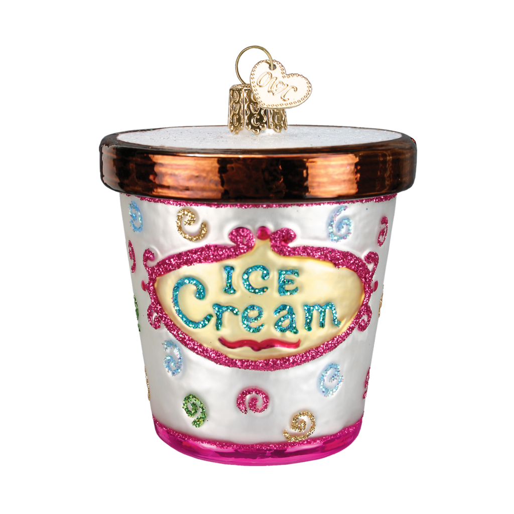 Ornament - Blown Glass - ice Cream Carton - Maze Home Store