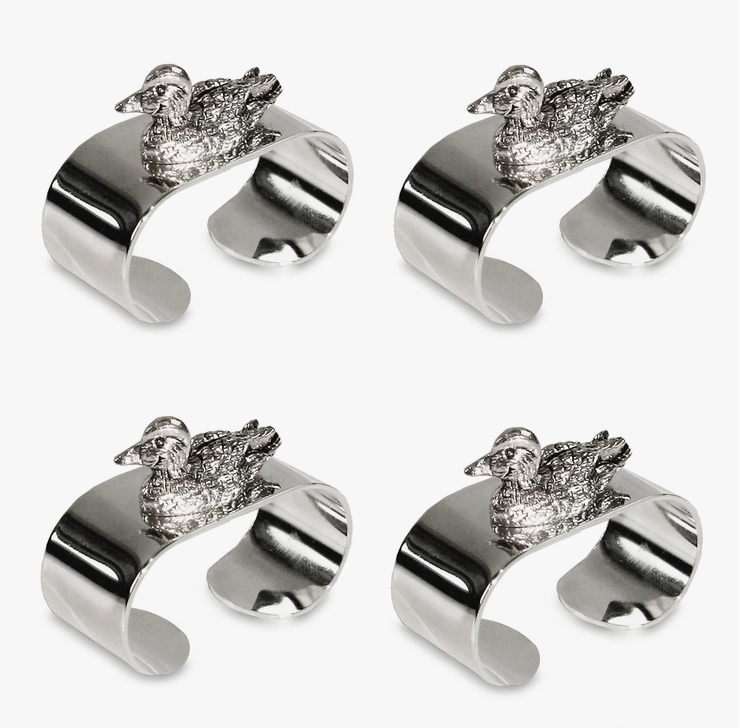 Napkin Ring - Duck - Silver-Plated - S/4 - Maze Home Store