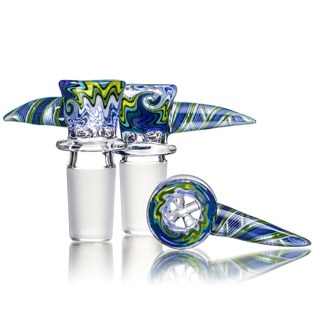 18mm (BB) Bong Bowl Slide Piece w/ Worked Horn Handle - Witch DR