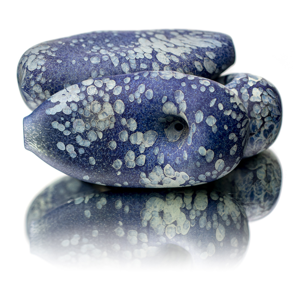 4" Blue Tablet Stonetech Pipe by STG Stone Tech Glass - Witch DR