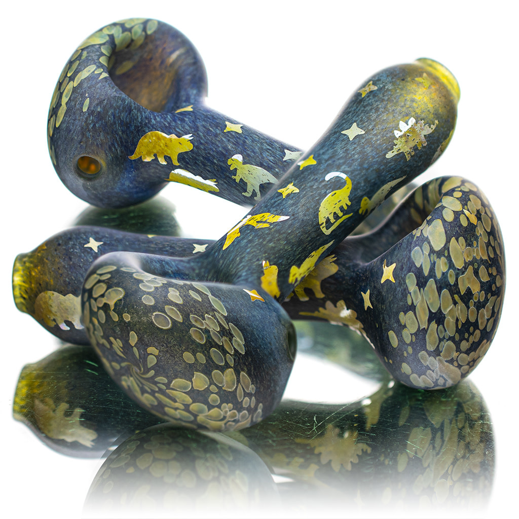 4" Classic Scenic Pre Historic Stonetech Pipe by STG Stone Tech Glass ...