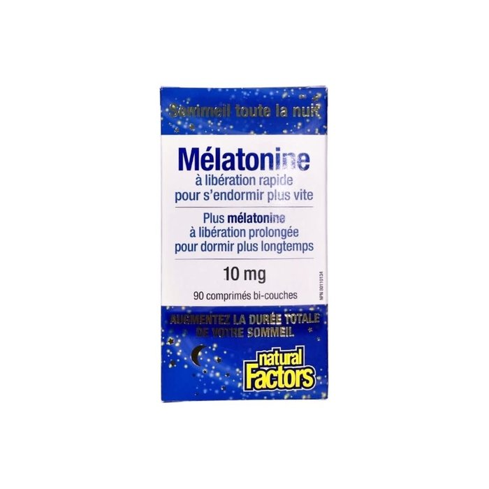 Melatonine rapide 10 mg 90 comprimes bi-couches - Natural Factors - Eco ...