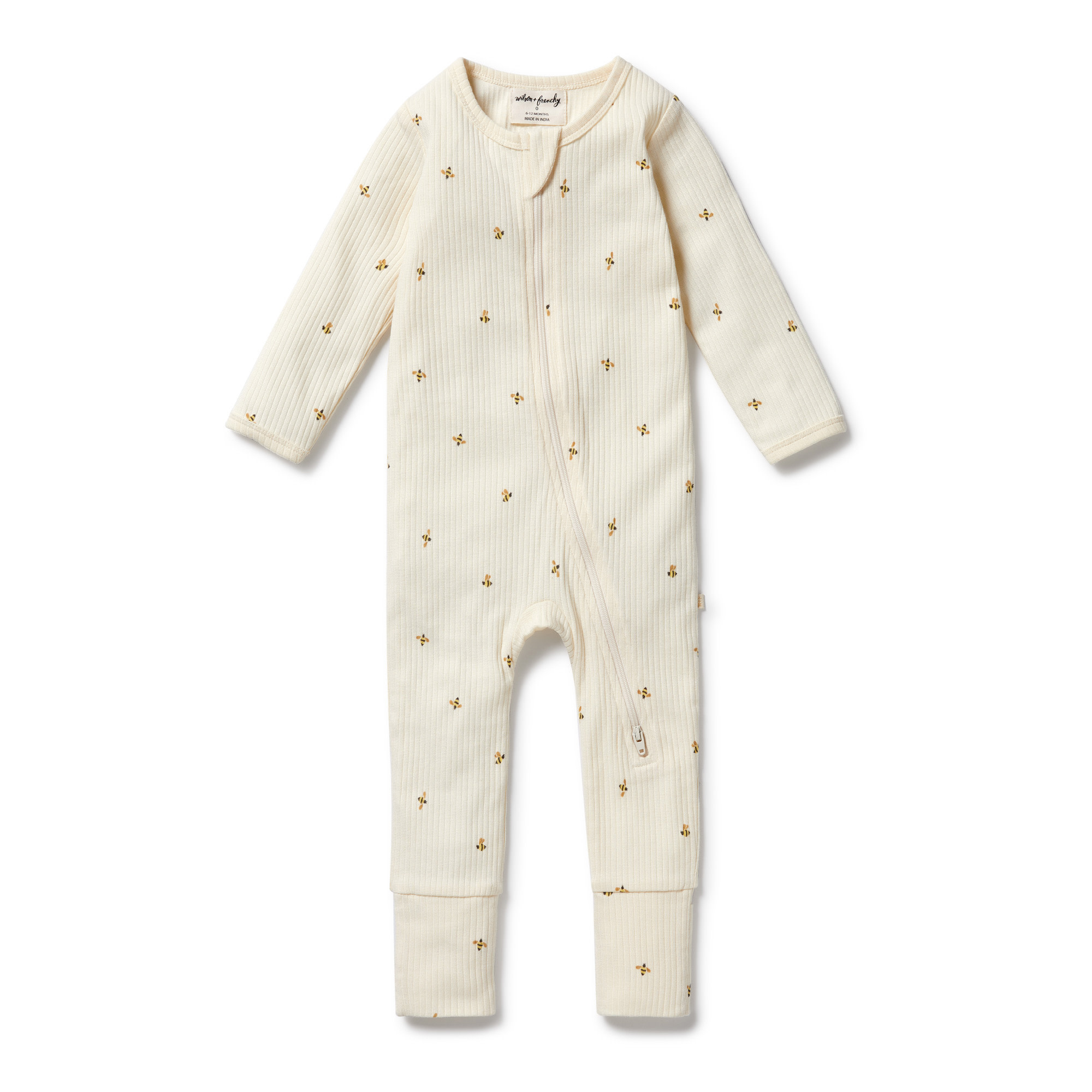 Bee Mine Organic Zipsuit with Feet - Fiddlesticks
