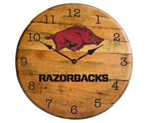 ARKANSAS RAZORBACKS Oak Barrel Clock - The Stadium Shoppe On Razorback