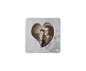 Small Square Open Heart Frame - ivory & birch