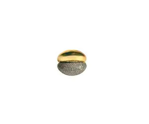 Double Decker Glam Ring - ivory & birch