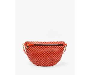 Grande Fanny - Poppy & Bordeaux Woven Checker - ivory & birch