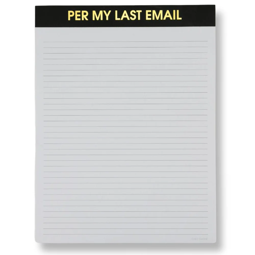 Per My Last Email Large Memo Notepad - ivory & birch