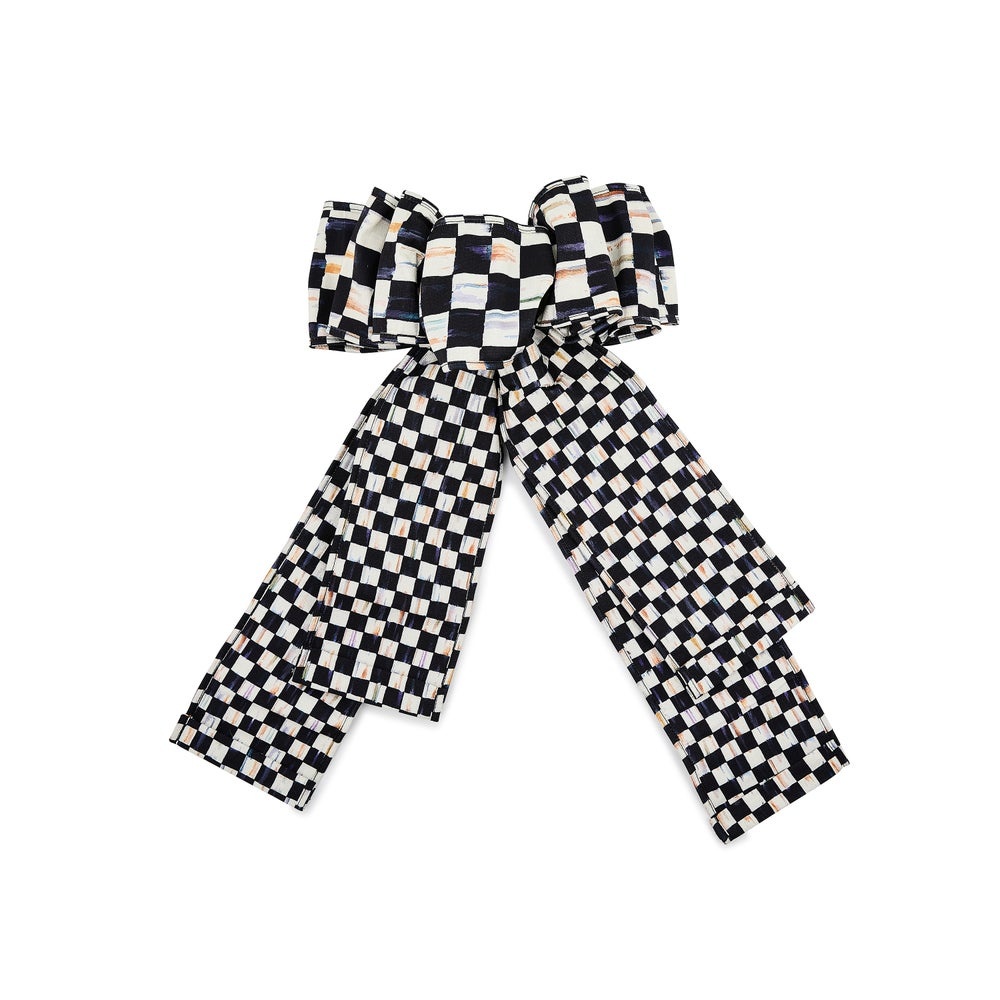 Courtly Check Elegant Bow - ivory & birch