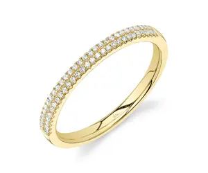14K Yellow Gold Think Double Band (.12ct, Size 8) - ivory & birch