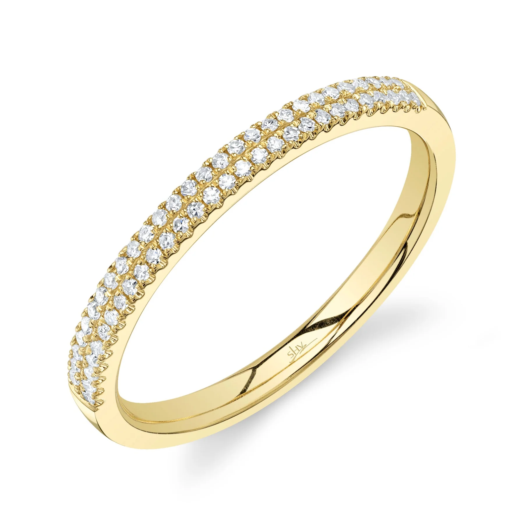 14K Yellow Gold Think Double Band (.12ct, Size 8) - ivory & birch