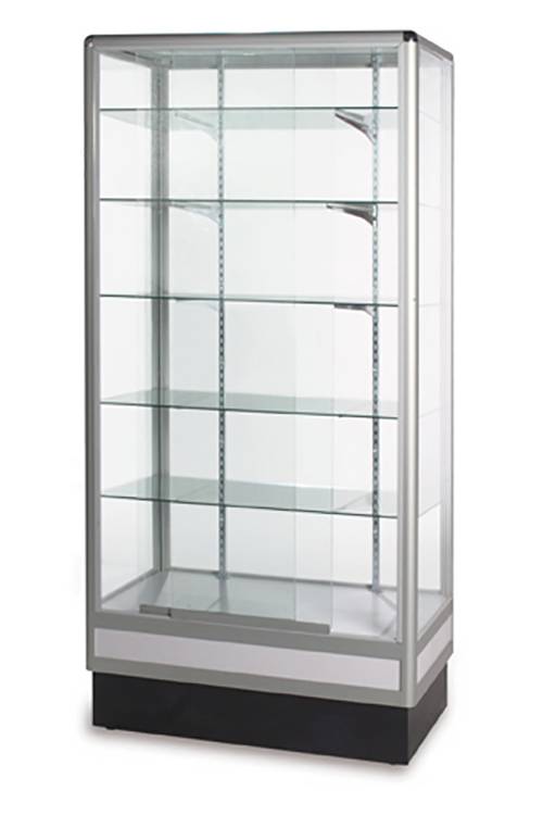 Central glass display case 72''H aluminum 1016 - Mobico - Mobico inc.