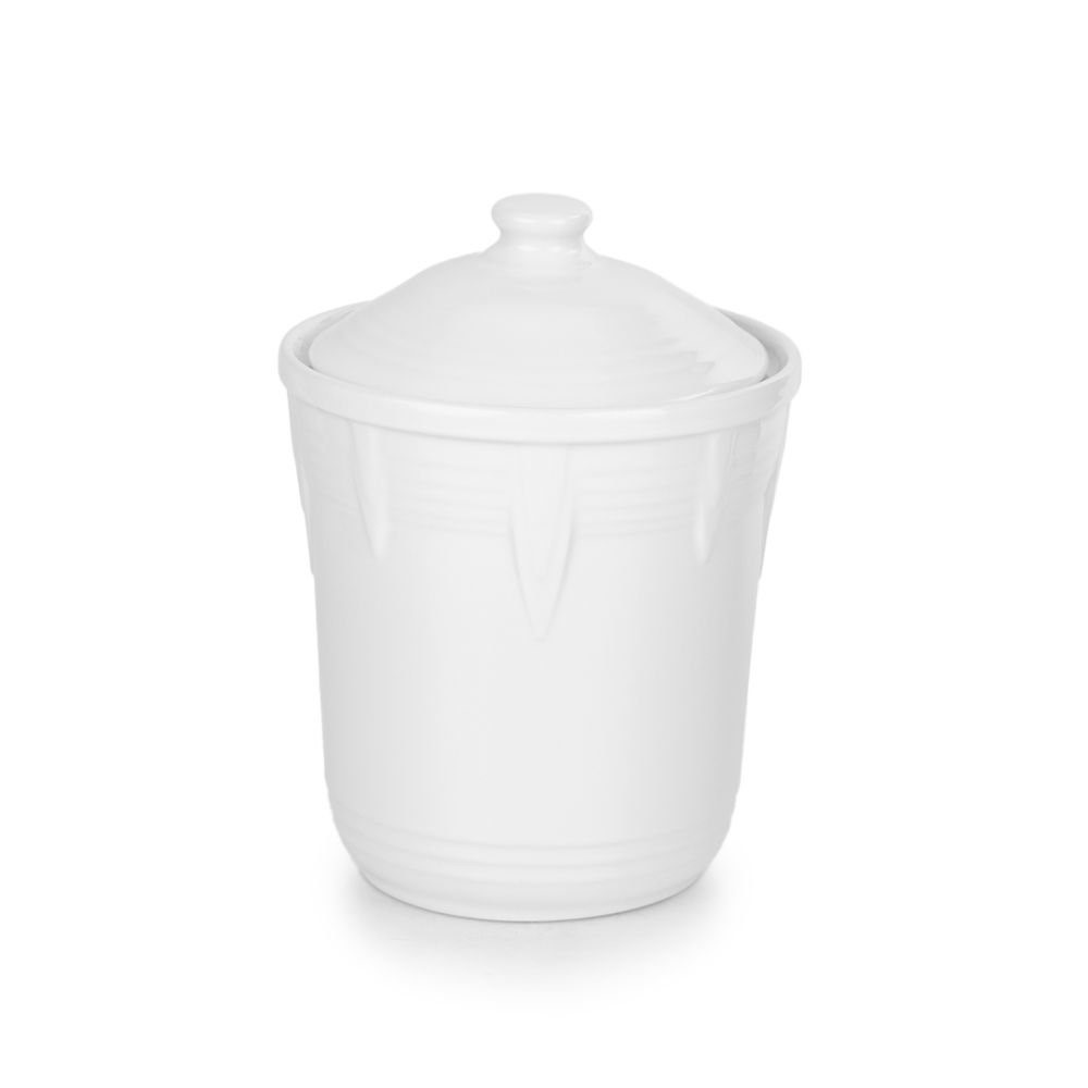 Medium Canister Chevron White - Canton Dish Barn