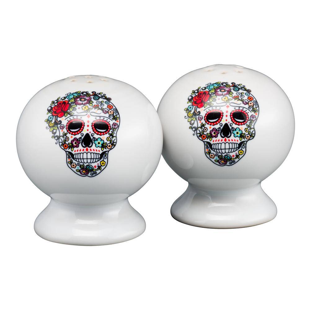 Sugar Skull and Vine Salt & Pepper Set - Canton Dish Barn
