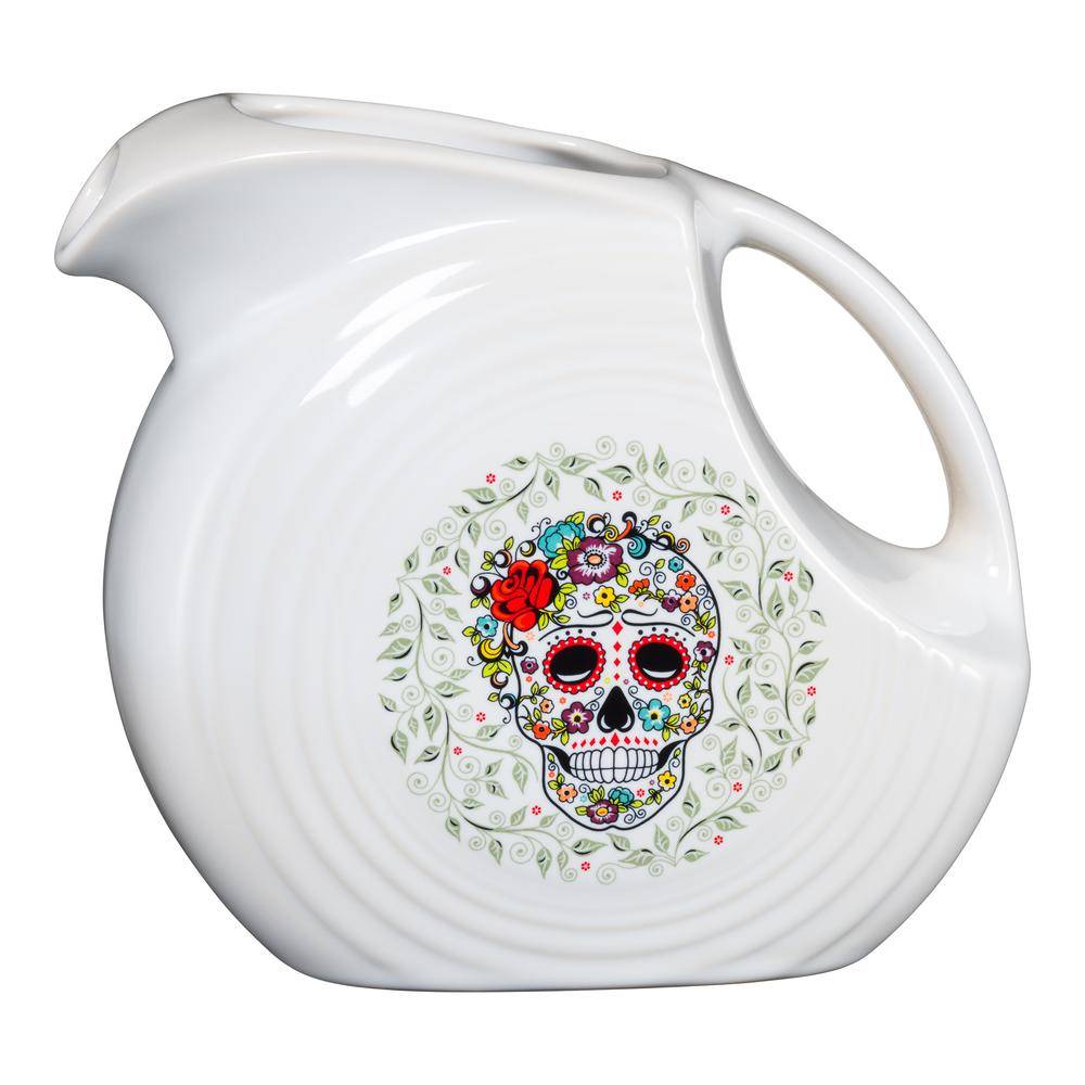 Sugar Skull and Vine Disc Pitcher - Canton Dish Barn