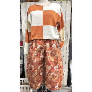 JESSE WIDE CROP PANT- PUMPKIN GEO - Kamala Boutique
