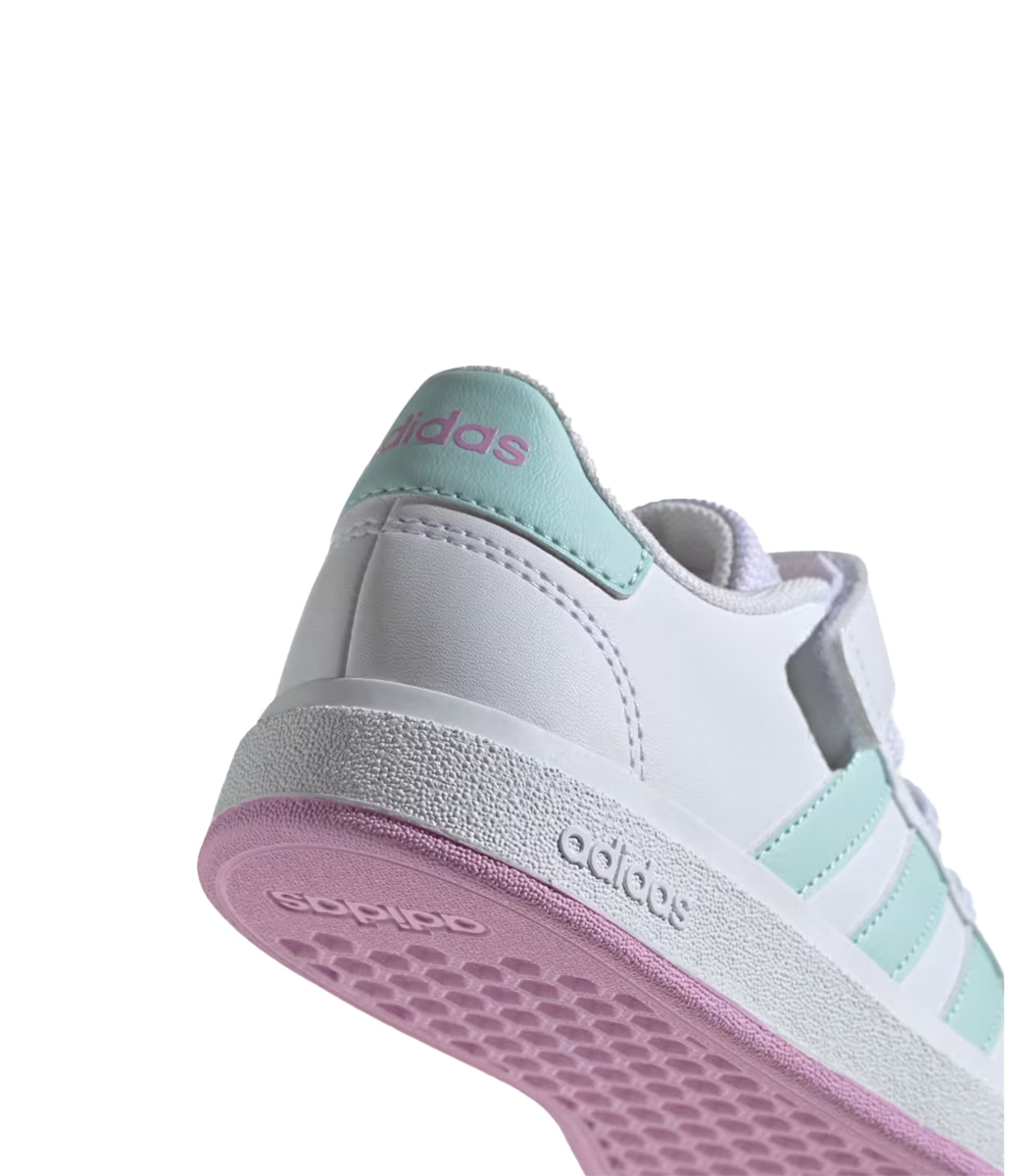 Adidas Grand Court 2.0 EL K Cloud White/Semi Flash Aqua / Bliss Lilac ...