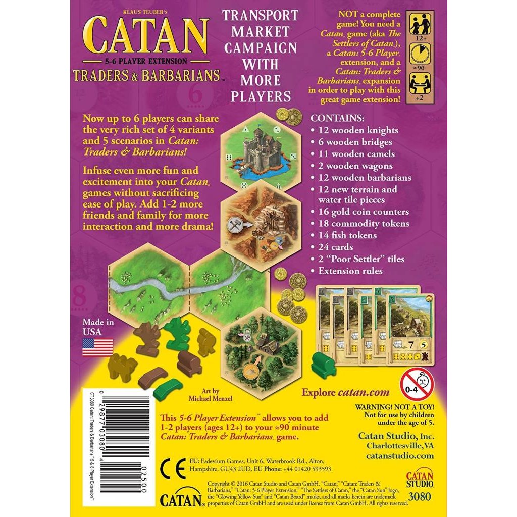 Catan Game 5-6 Player Expansion: Traders and Barbarians - Minds Alive ...