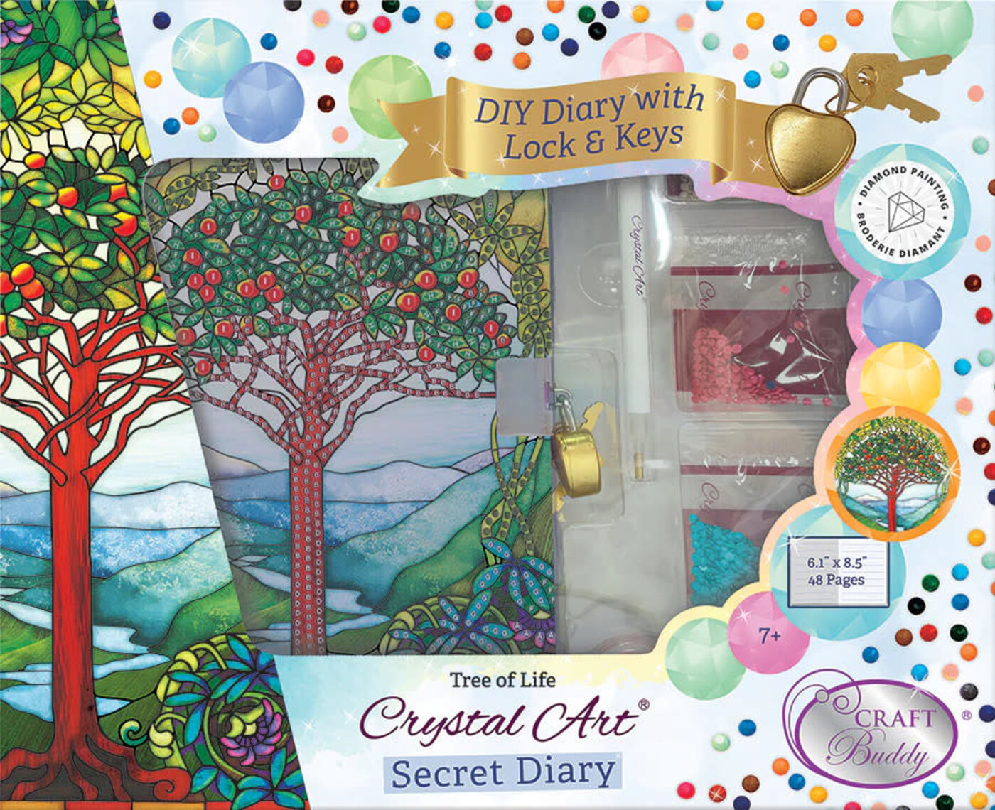 Crystal Art Secret Diary Kit Tree of Life - Minds Alive! Toys Crafts Books