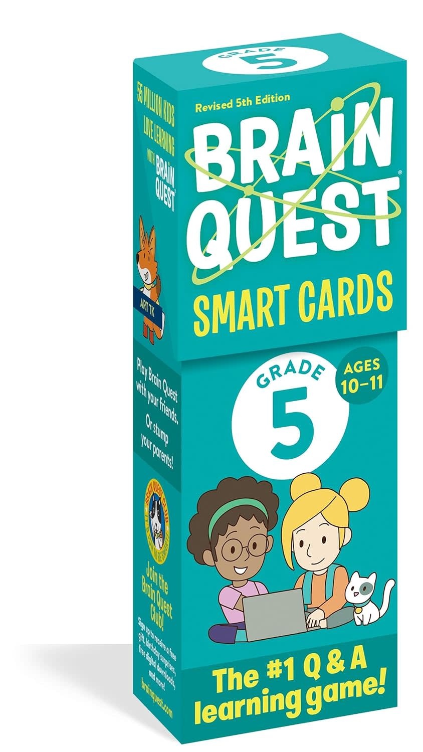 Brain Quest Smart Cards Grade 5 Ages 10-11 - Minds Alive! Toys Crafts Books