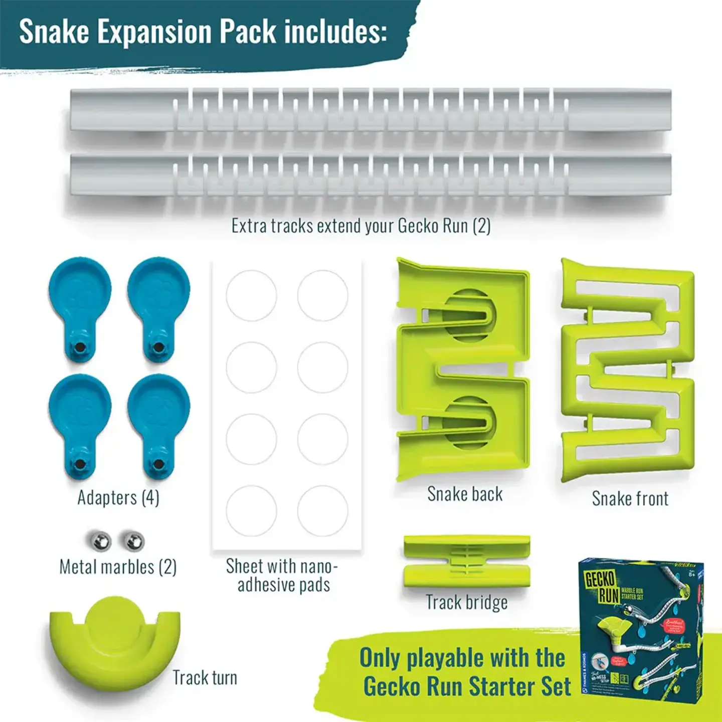 Gecko Run Marble Run Snake Expansion - Minds Alive! Toys Crafts Books