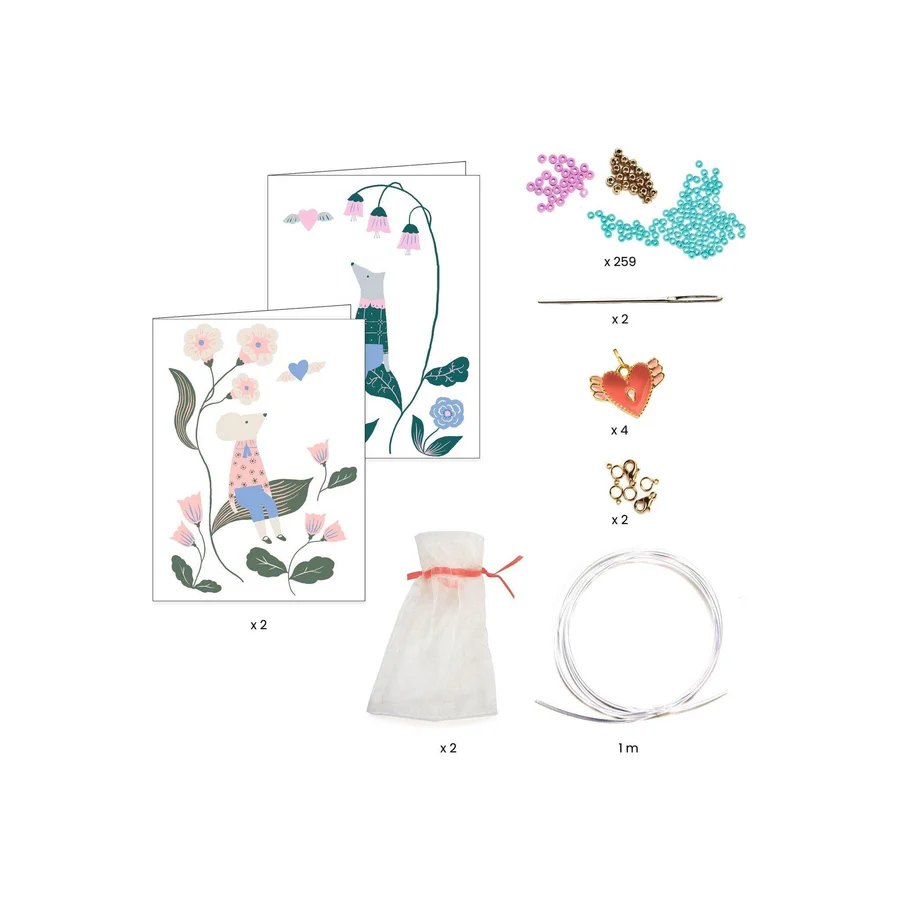 Djeco Made with You & Me Beads Heart Heishi - Minds Alive! Toys Crafts Books