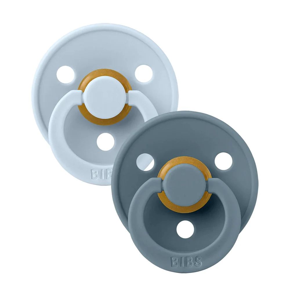 Baby Blue/Petrol BIBS Pacifier Original COLOUR Latex, 2 PK Symmetrical ...