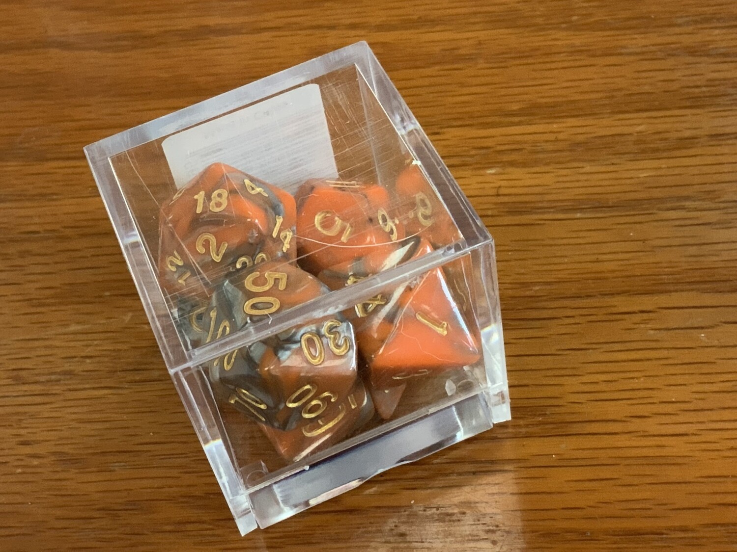 Critical Hit Collectibles 7 dice set: Orange/Steel Polyhedral - Family ...