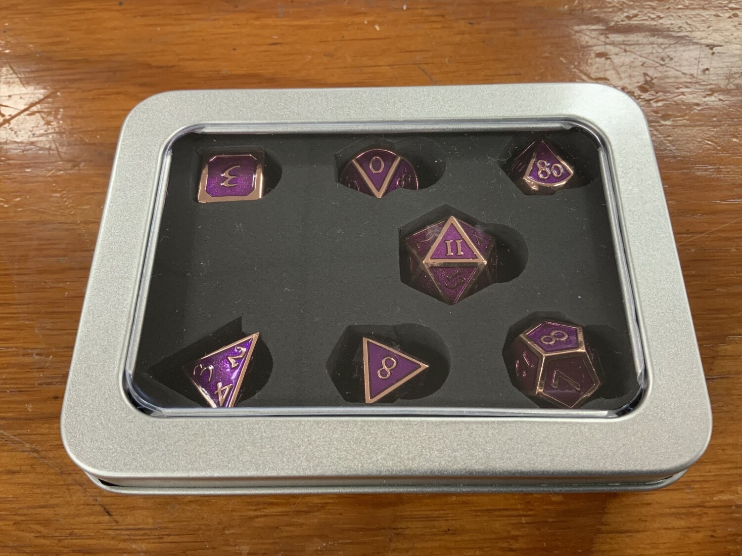 Critical Hit Collectibles 7 Metal dice set Purple Shadow Copper ...