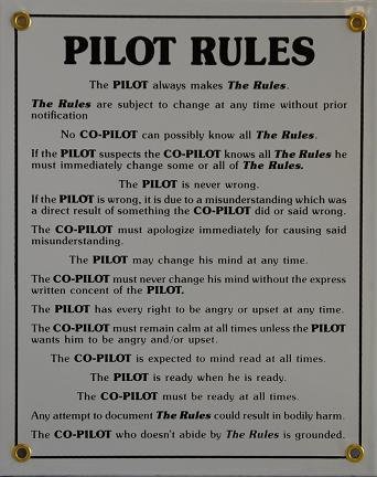 Metal Sign, Pilot Rules - avworld.ca
