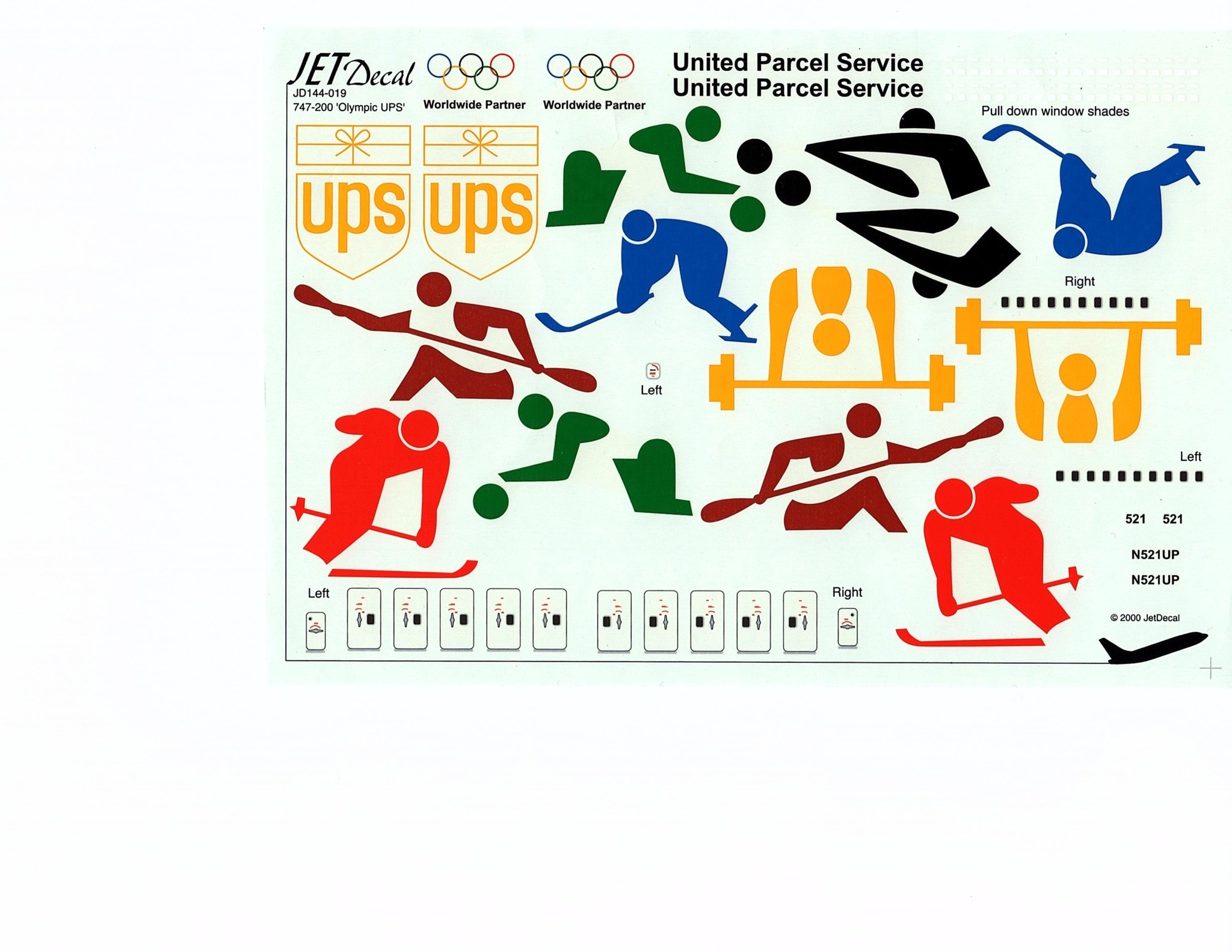 JET DECALS B747-200 UPS OLYMPIC 1:144 Decals - avworld.ca