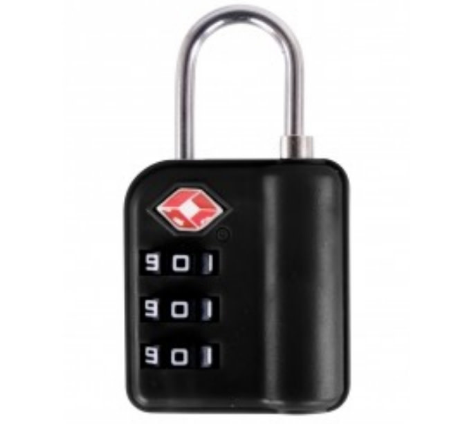 Lock Combo 3 Dial Black TSA Approved - avworld.ca