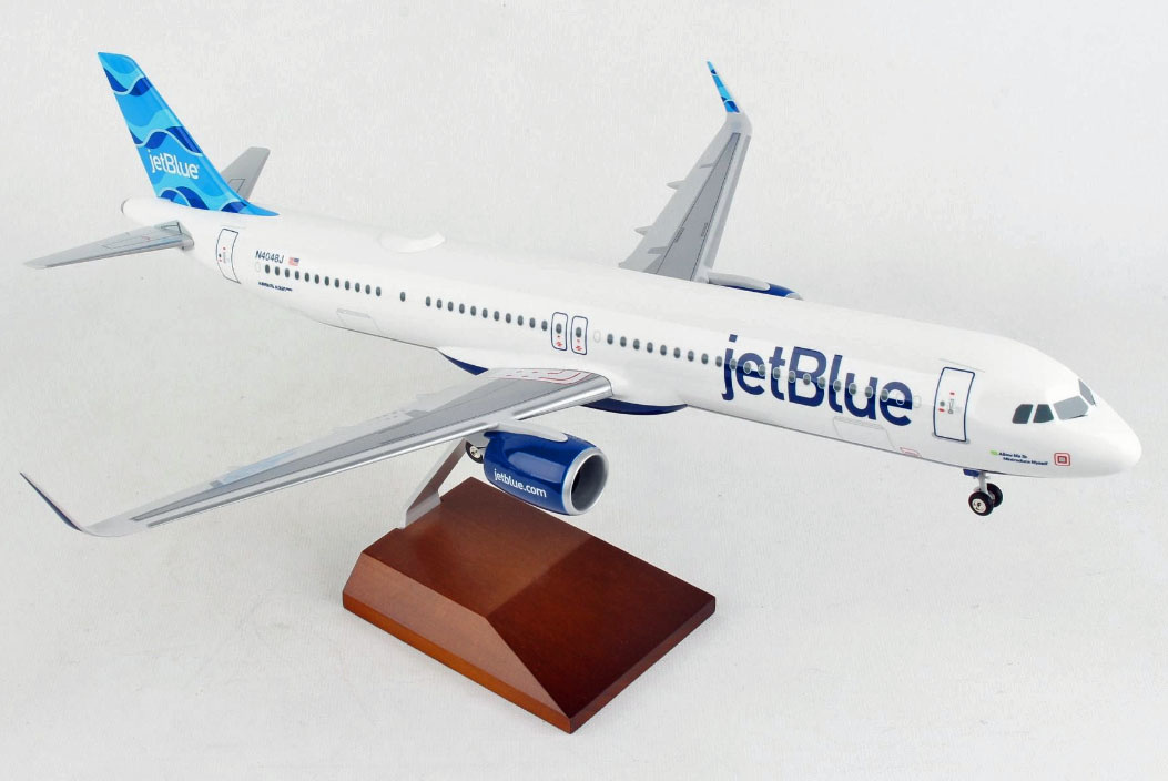 A321neoLR JetBlue 1:100 with Wood Stand & Gear +NSI+ - avworld.ca