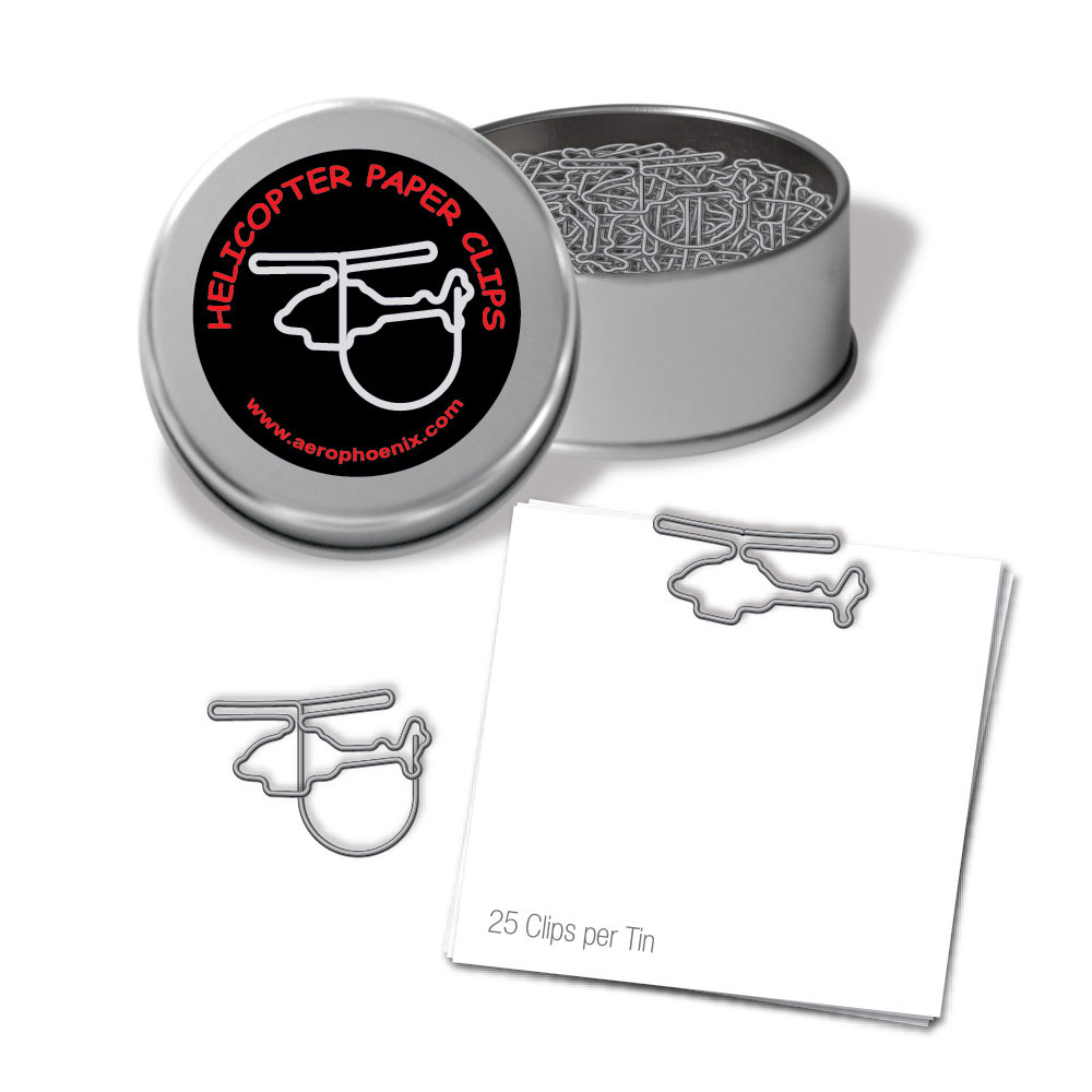 Helicopter Paper Clips Silver - avworld.ca