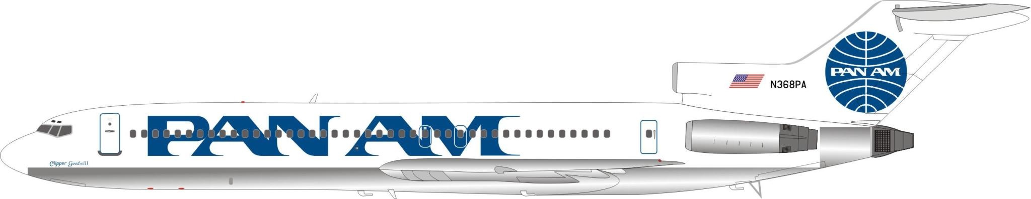 B727-200 Pan Am Clipper Goodwill billboard N368PA 1:200+ - avworld.ca