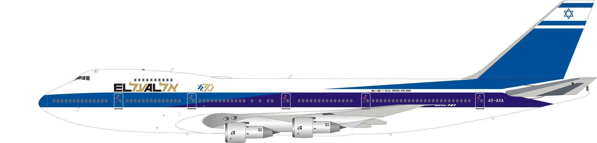 B747-200 El Al Israel Airlines 4X-AXA 1:200 - avworld.ca