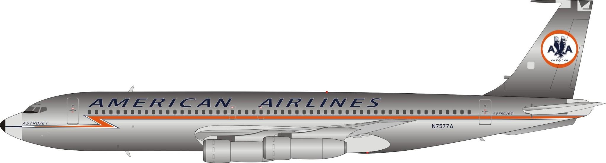 B707-100 American delivery livery N7577A 1:200 - avworld.ca
